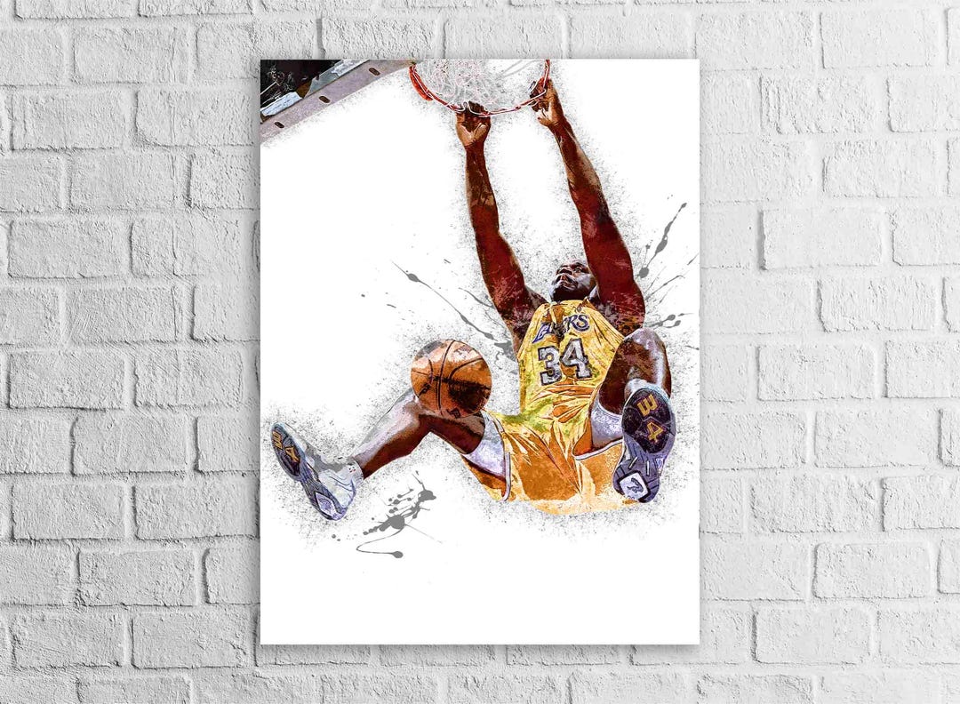 Shaq Dunk Poster, Los Angeles Lakers, Gallery Canvas Wrap or Museum ...