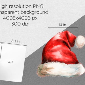 Santa Hat Christmas Clipart Watercolor Bundle - Artful Christmas Art ...
