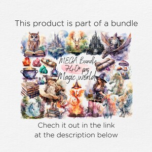 Wizard Watercolor Clipart PNG Bundle, Magic Fantasy Fairytale World ...