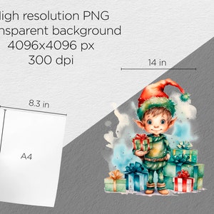 Christmas Elves Watercolor Clipart Bundle: Scrapbooking & Crafts ...