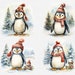 Christmas Penguins PNG Watercolor Clipart Bundle - Artful Christmas Art ...