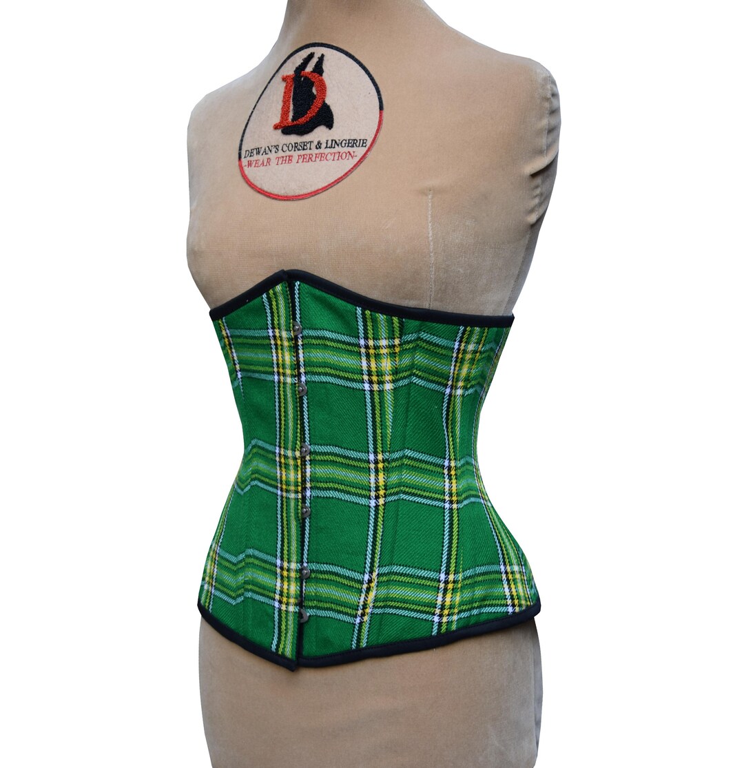 Tartan Corset Underbust Scottish Traditional Corset Steel Boned Waist ...