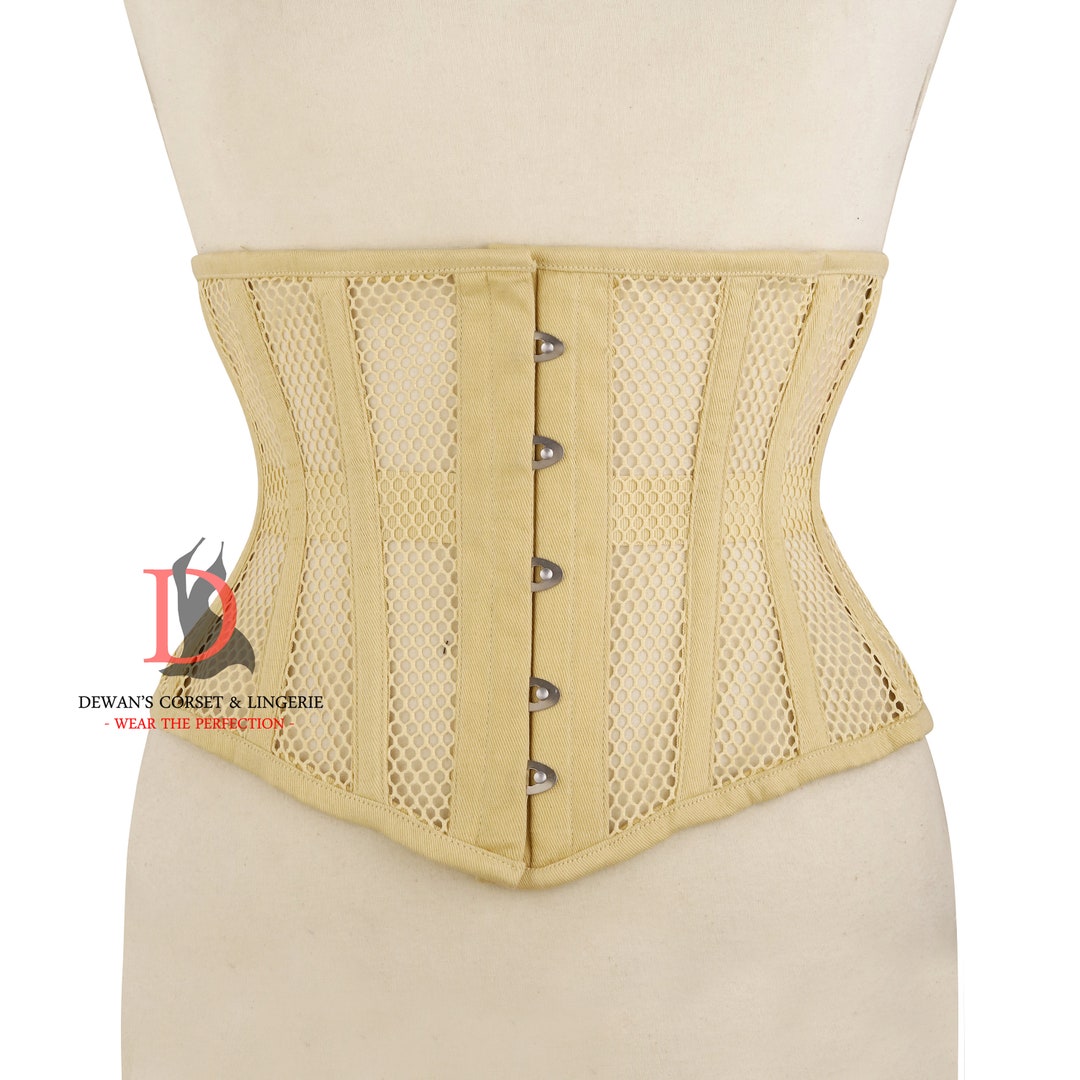 Heavy Duty Waist Training Corset Beige Mesh Corset Waist Training for ...