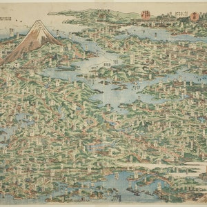 Beautiful Digital Ancient Japanese Maps and Scenery - Etsy