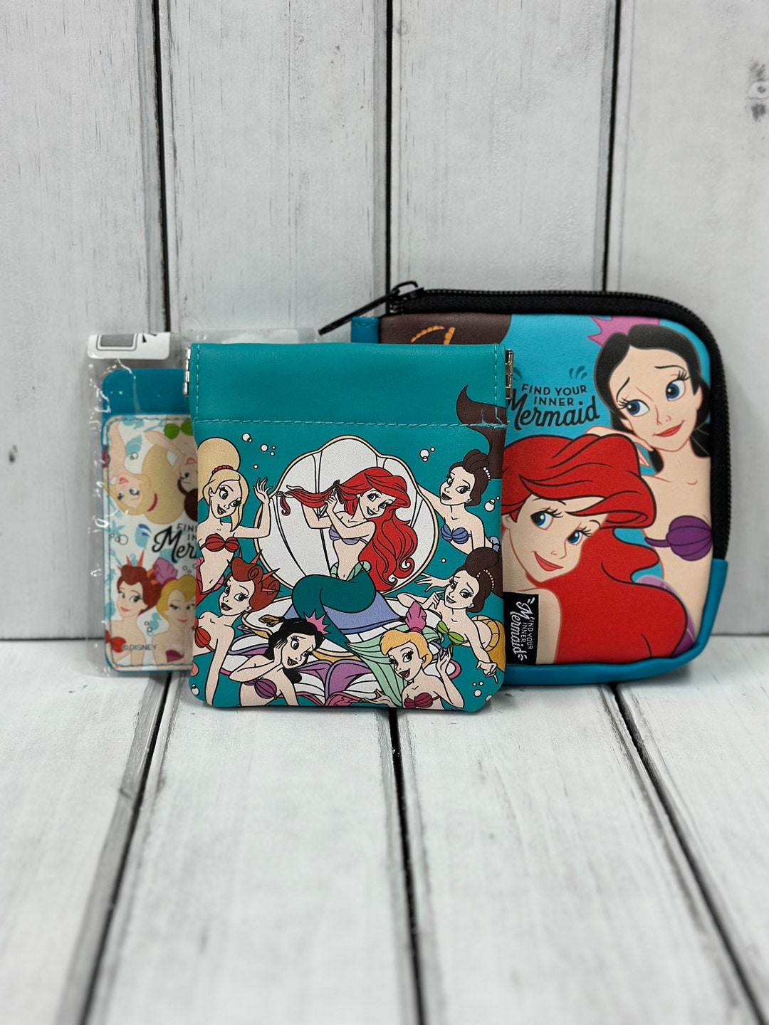 Disney Little Mermaid Ariel and Sisters Wallet Coin Purse & Card Sleeve ...