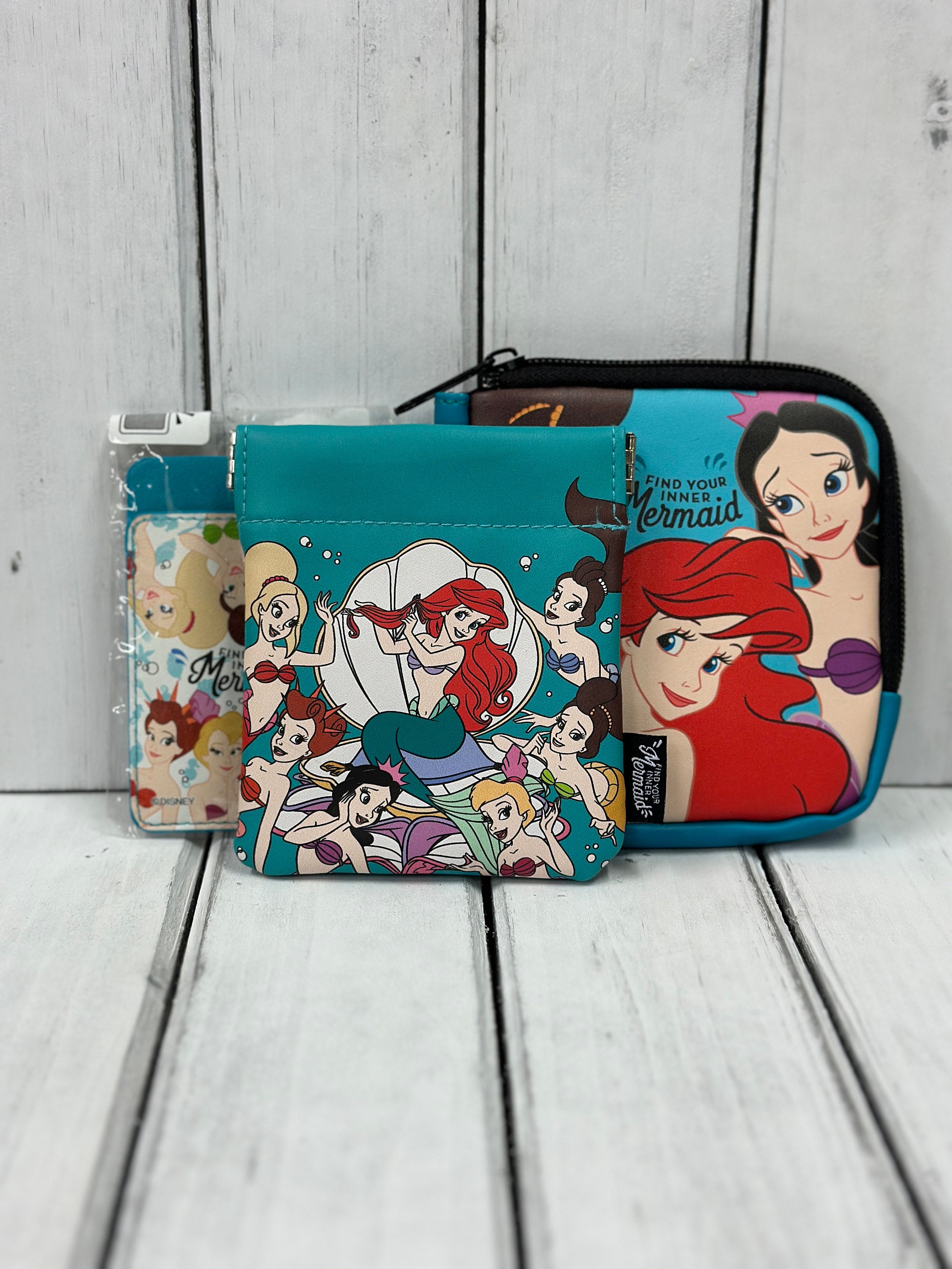 Disney Little Mermaid Ariel and Sisters Wallet Coin Purse & Card Sleeve ...