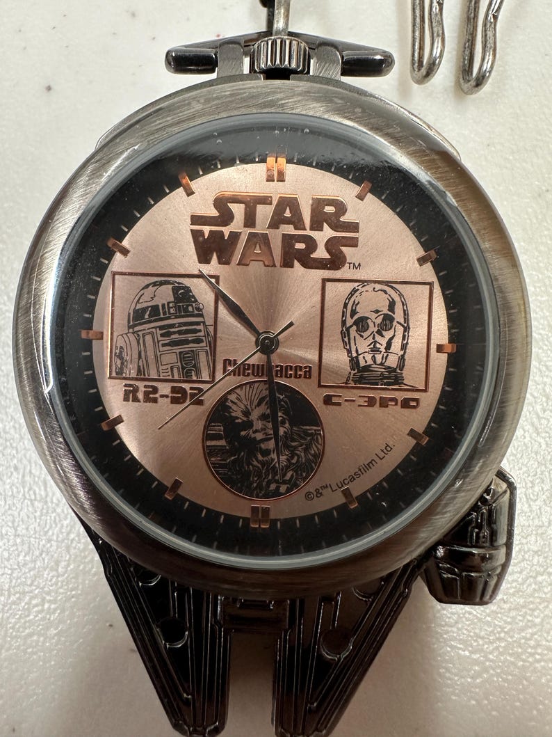 Disney Star Wars Millennium Falcon Pocket Watch Chewbacca R2-D2 new ...