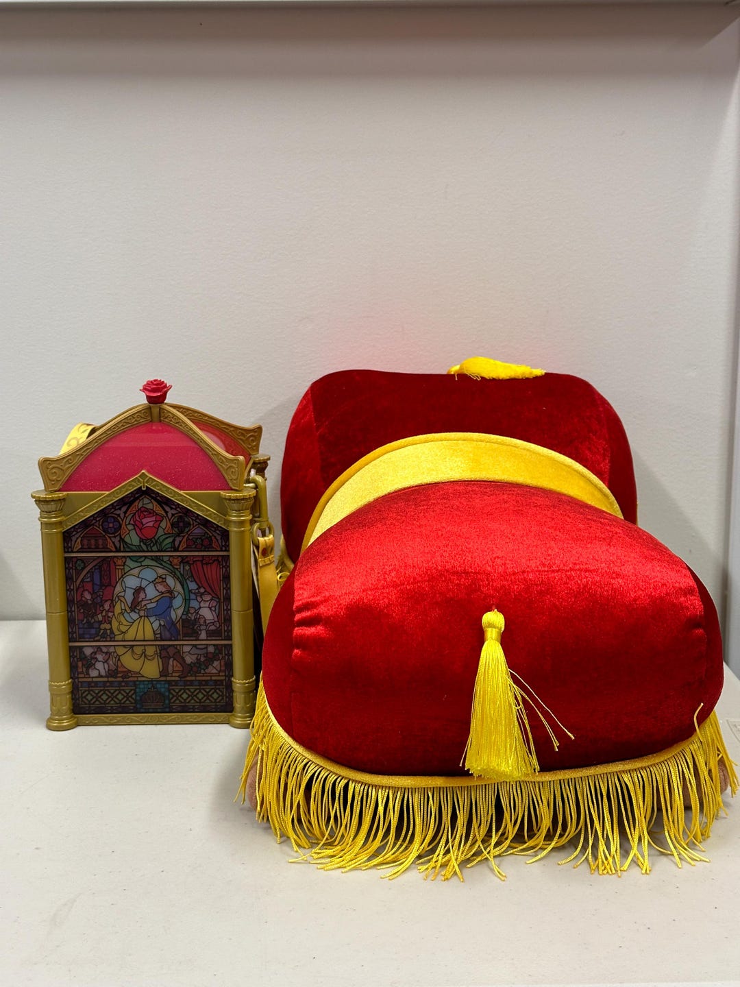 Disney Beauty and the Beast Popcorn Bucket & Large Sultan Plush Pillow ...