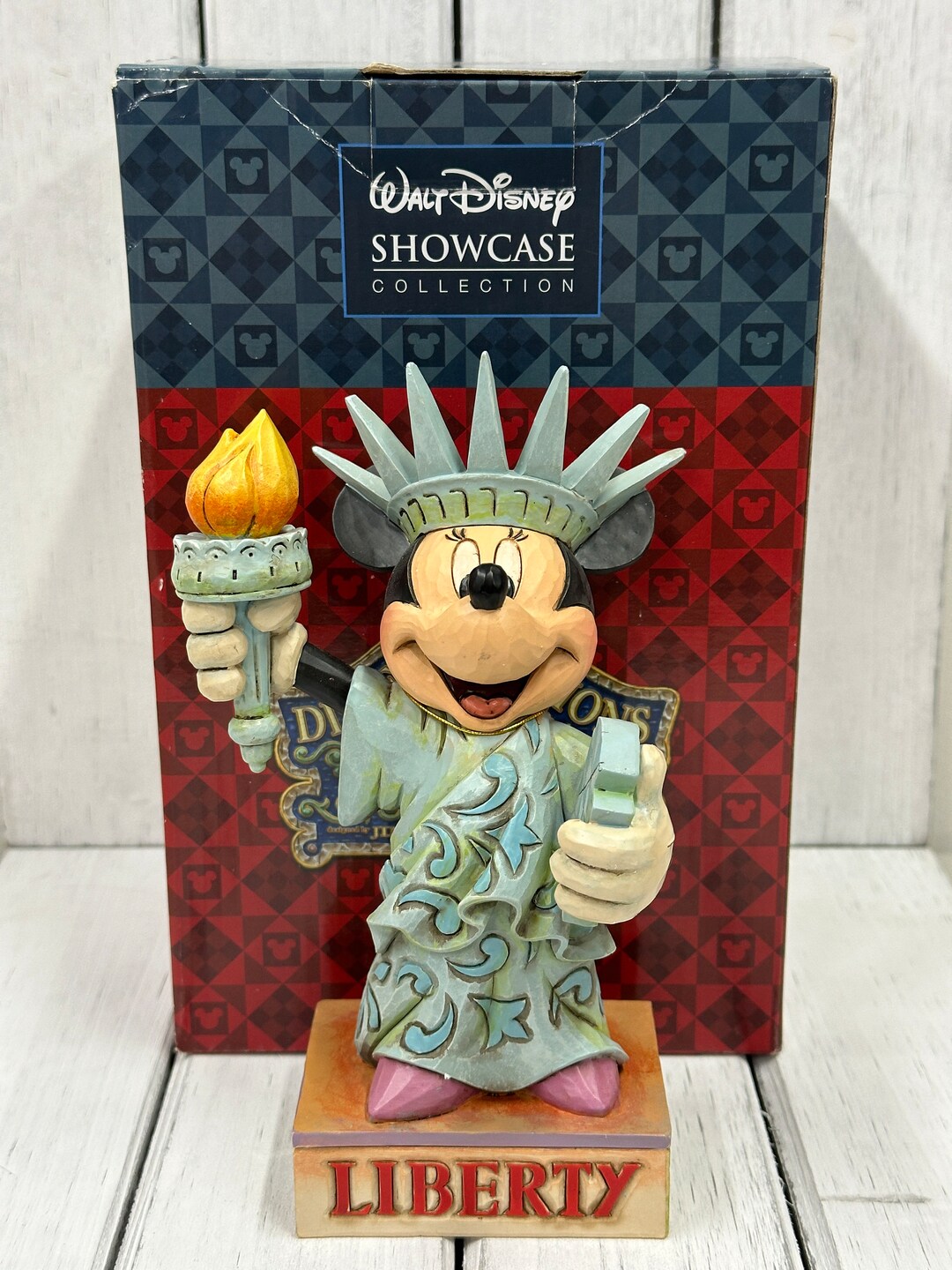 Disney Traditions Jim Shore Minnie Mouse lady Liberty Figurine - Etsy