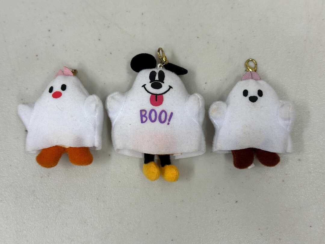Tokyo Disney Mickey, Chip & Dale Ghost Halloween Mini Plush Charm Set ...