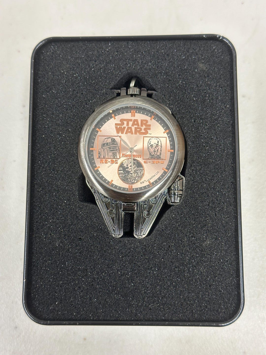 Disney Star Wars Millennium Falcon Pocket Watch Chewbacca R2-D2 new ...