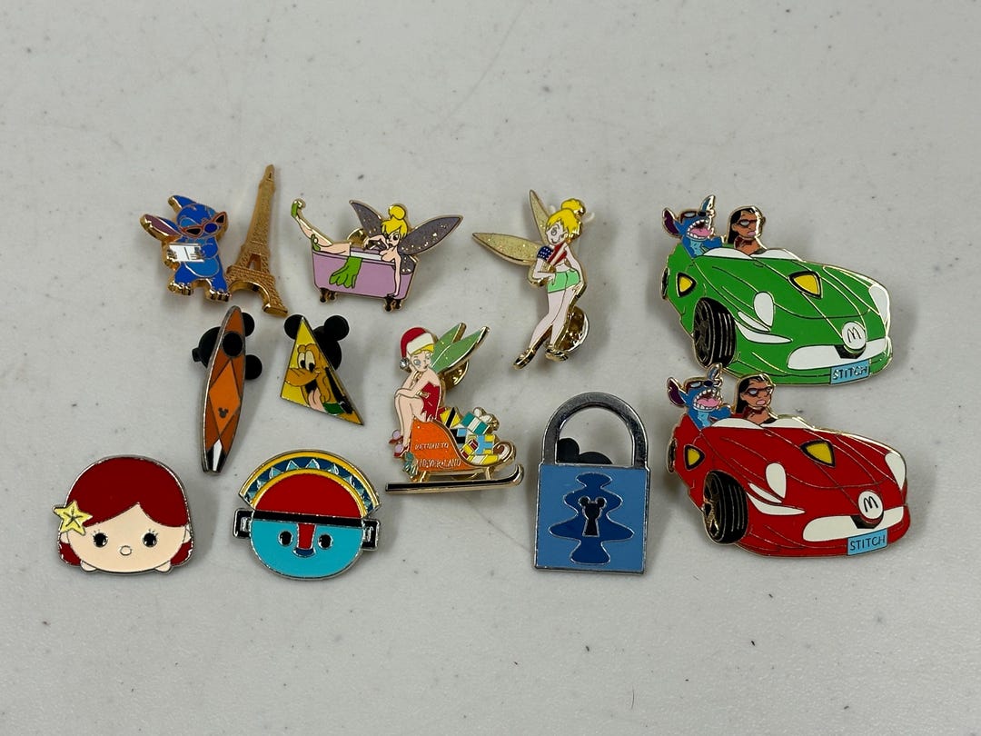 Rare Disney Assorted Fantasy Pin Lot of 11 Lilo Stitch Tinker Bell ...