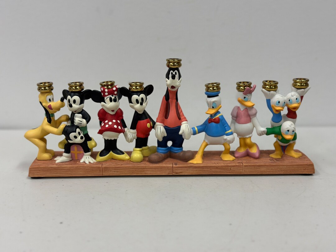 Disney Mickey & Friends Menorah Hanukkah Candle Holder 1995 - Etsy