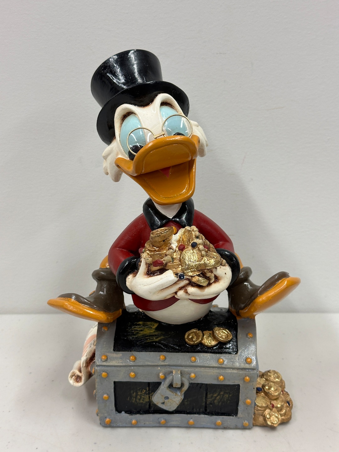 Disney Scrooge Mcduck Sitting on Treasure Chest Statue Big Fig - Etsy