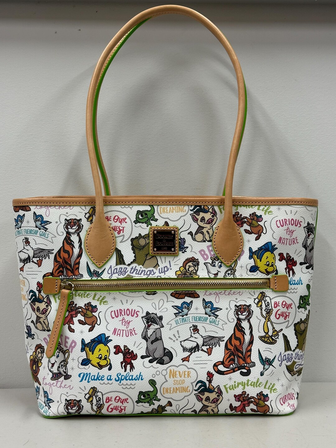 Disney Dooney & Bourke Sidekicks Tote Bag Purse Flounder Rajah Meeko ...