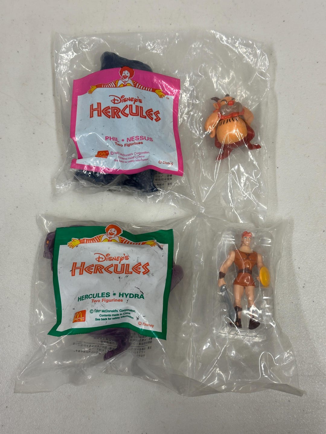 Mcdonalds Disney Hercules & Phil Happy Meal Toy Lot of 2 Hydra Nessus ...