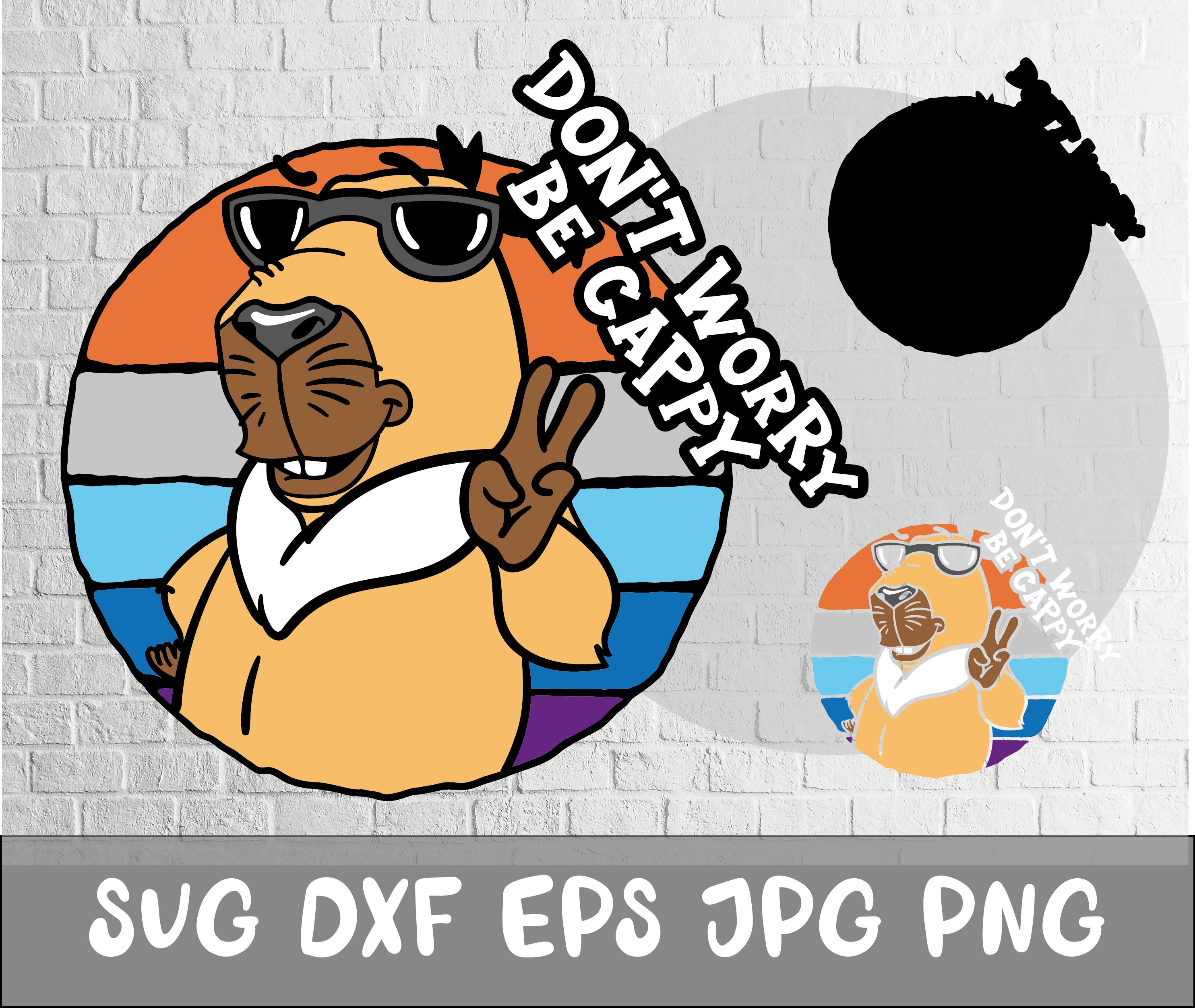 Capybara Svg, Animal Svg, Kawaii Rodent, Dxf, Jpg, Png, Eps, Clipart ...