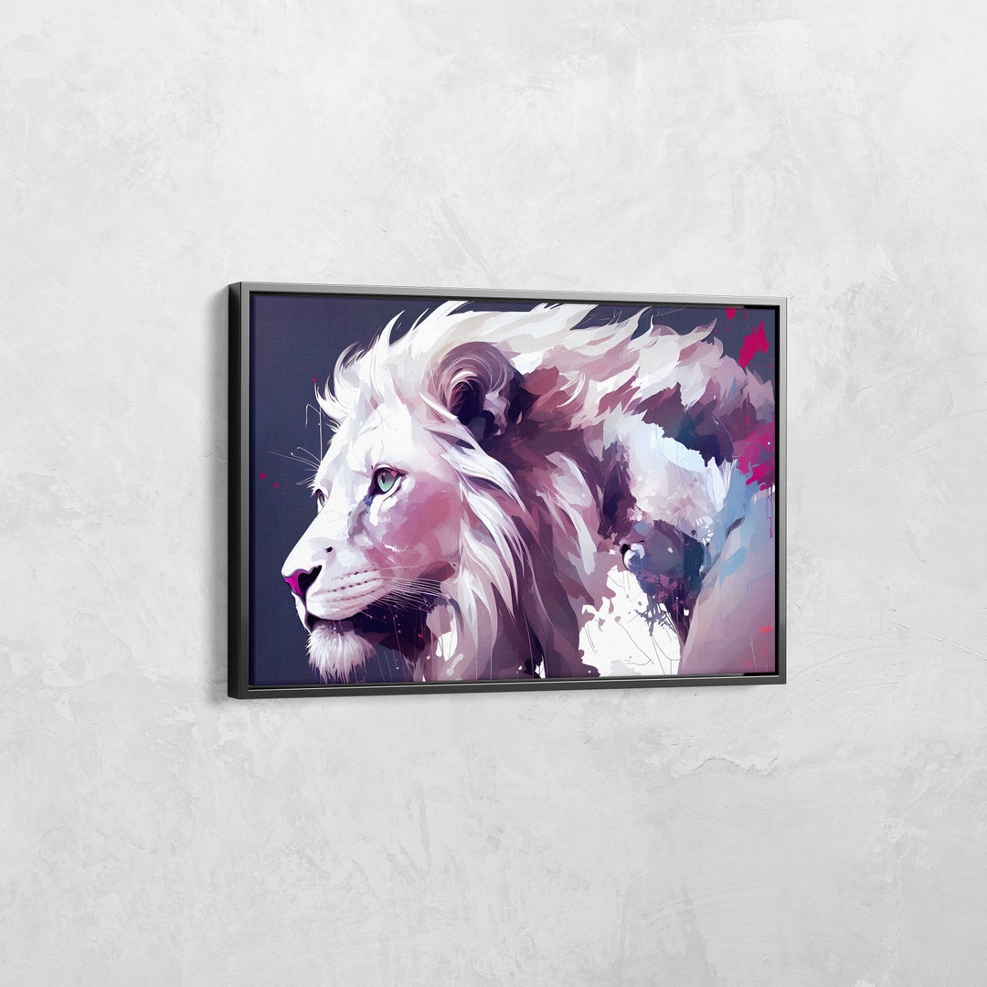 Lion Poster Purple Lion Poster Abstract Lion Art Print Lion - Etsy