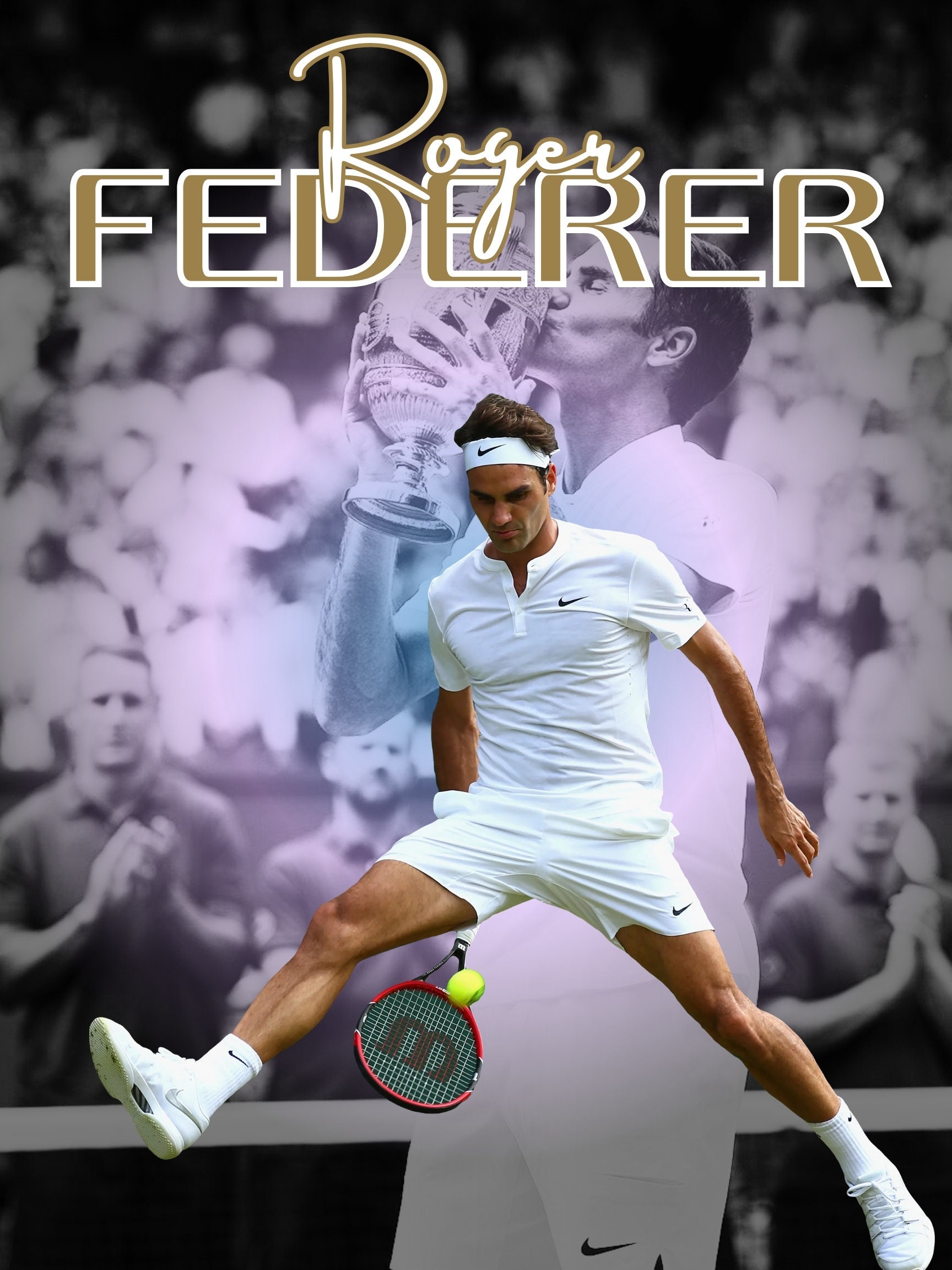 Roger Federer Poster Digital Download Printable Wall Art for Tennis ...