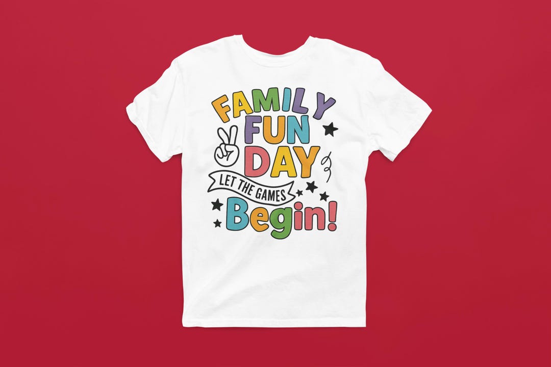 Family Fun Day PNG: Vibrant T-shirt Sublimation Design (digital ...