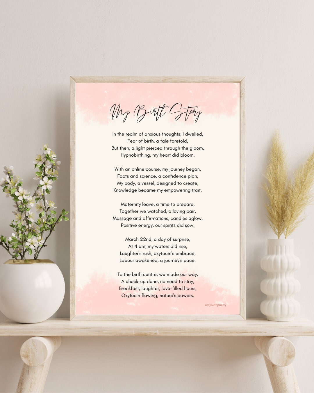 Personalised Birth Story Poems (pink) - Digital Download ONLY - Etsy