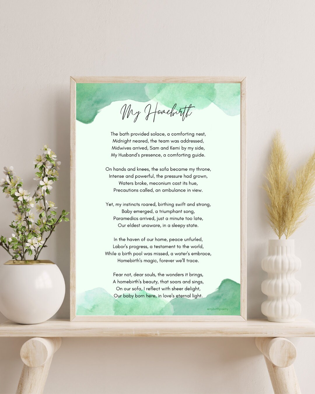 Personalised Birth Story Poems (green) - Digital Download ONLY - Etsy