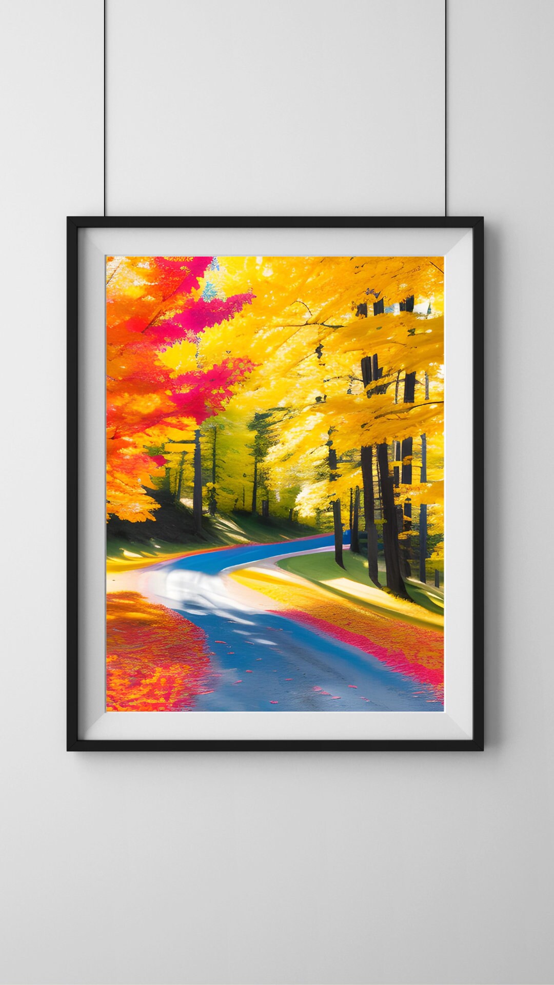 Autumn Rush Poster, Watercolor, Orange and Red Spectacle, Trendy Wall ...