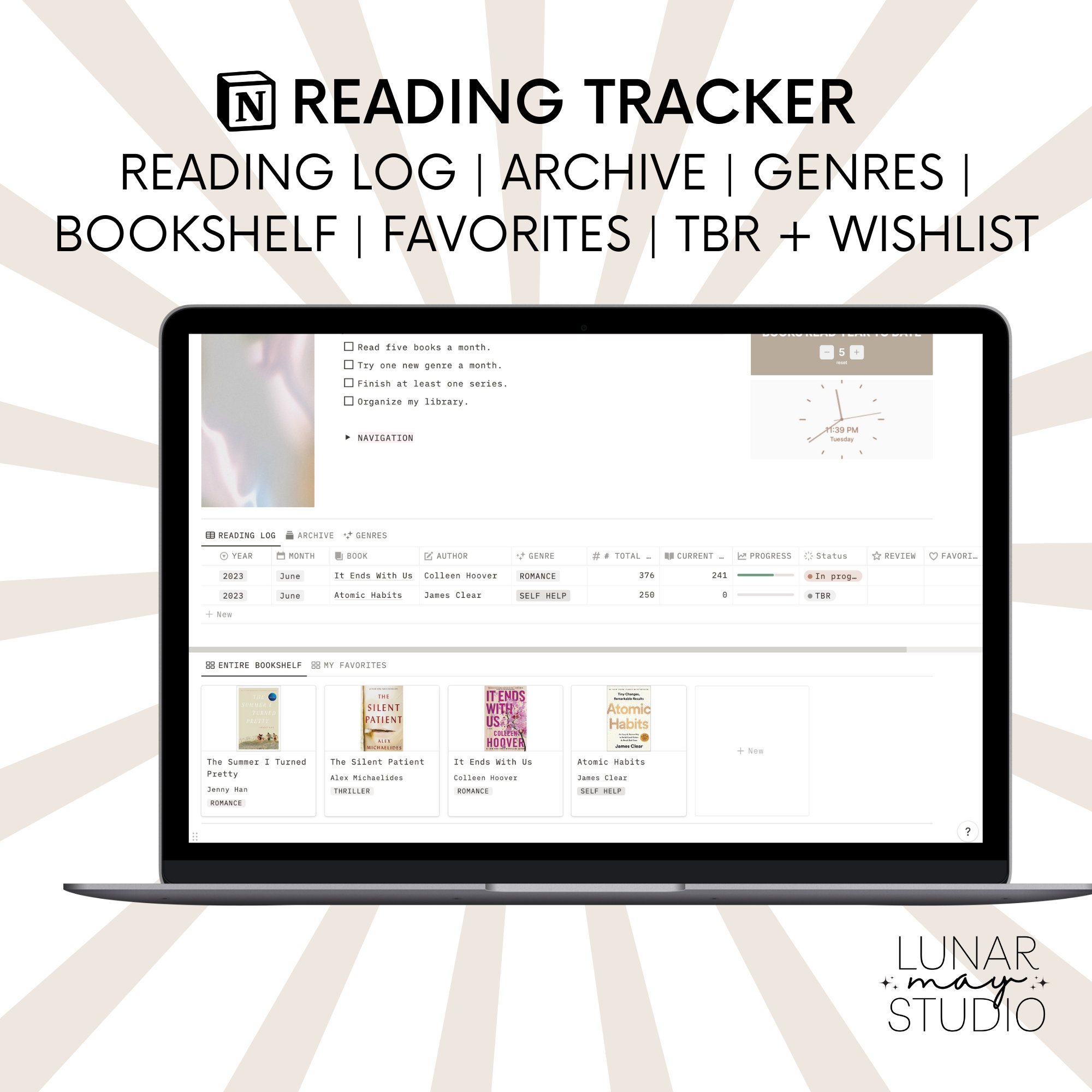Notion Reading Template | Reading Tracker | Retro Aesthetic | Notion Template | Reading Lovers ...