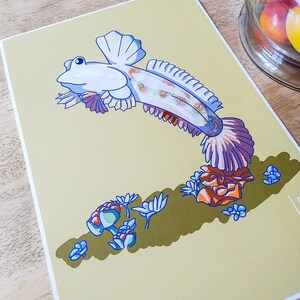 Great Blue Spotted Mudskipper Art Print | 12x18 Ocean Wildlife Poster ...