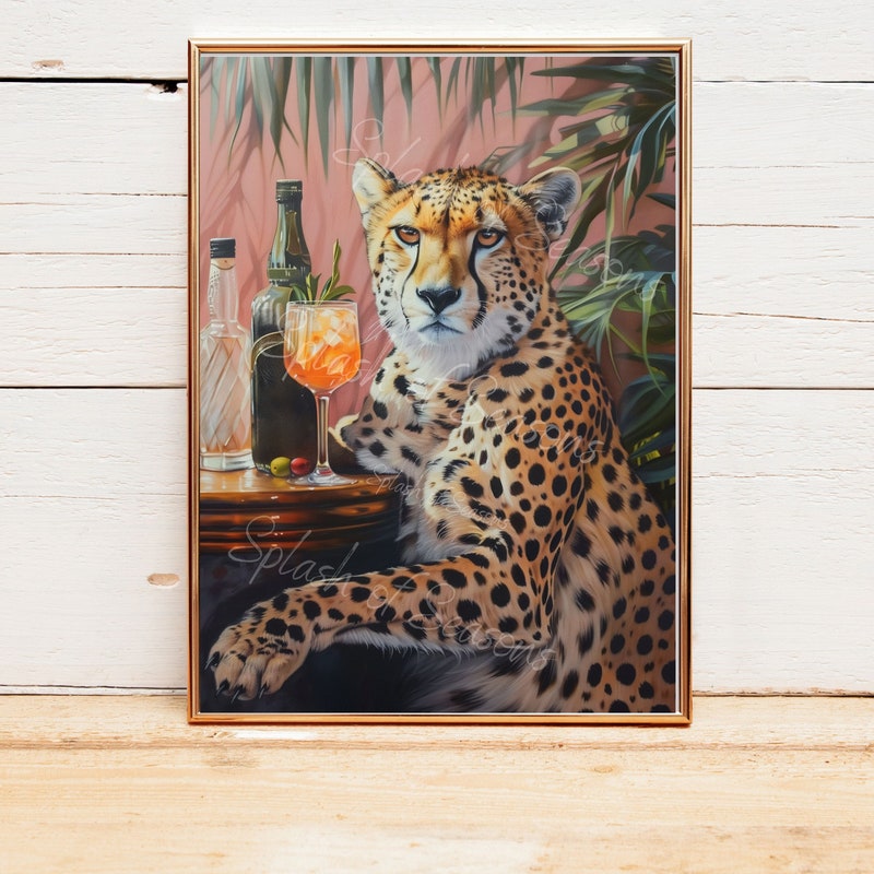 Cherry and Cheetah Wall Art - Etsy