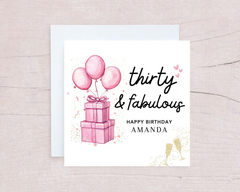 Personalized 30th Birthday Card for Her, Mom 30th Birthday Card, 30 and ...