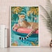 Cheetah on A Pool Float, Maximalist Wall Art - Cheetah Print Decor ...