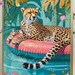 Cheetah on A Pool Float, Maximalist Wall Art - Cheetah Print Decor ...