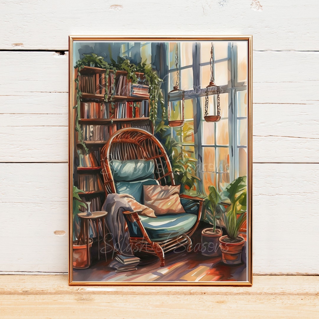 Reading Nook Print, Cozy Wall Art, Cozy Home Decor, Cottagecore ...