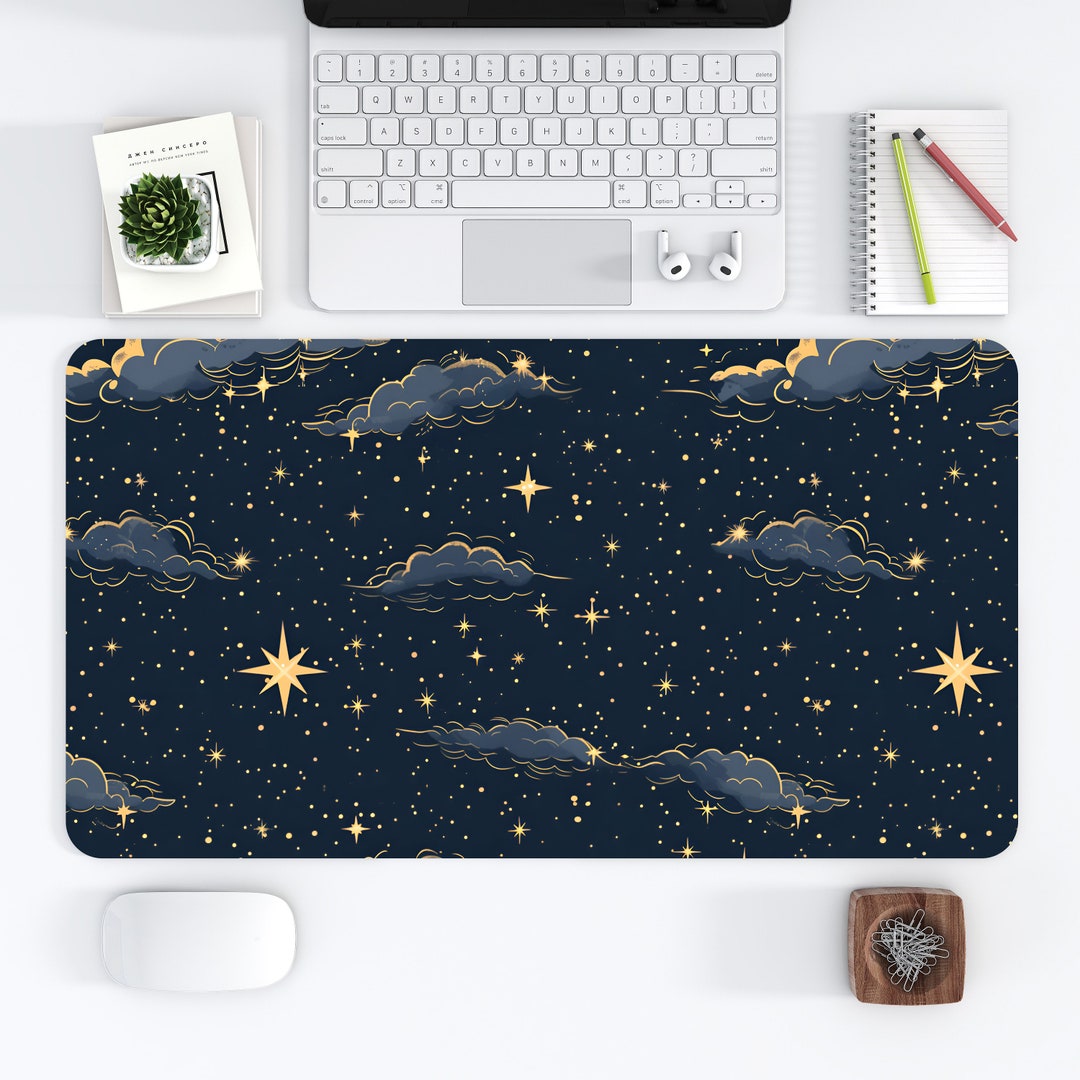 Galaxy and Stars Desk Mat, Celestial Mouse Pad, Space Lover Gifts ...