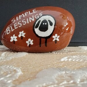 Simple Blessings Sheep Painted Rock - Etsy