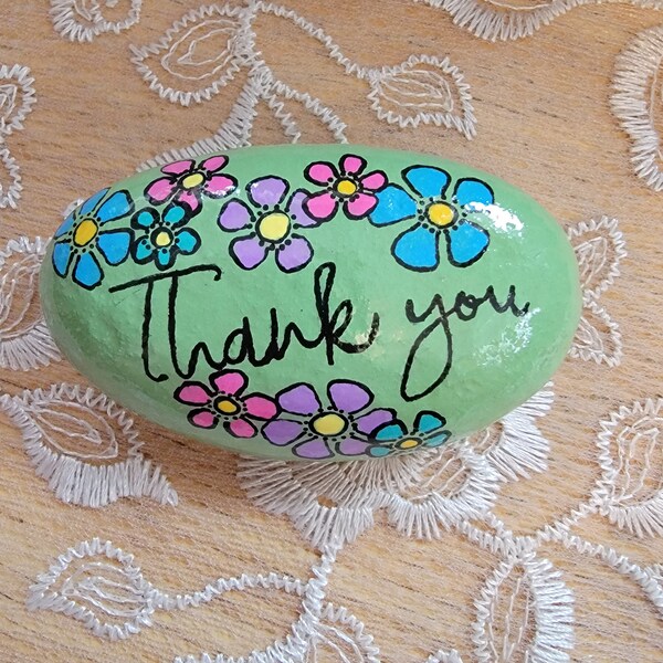 Painted Thank You Rock - Etsy