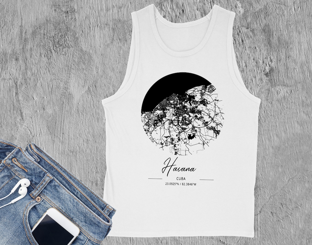 Havana Cuba Coordinates City Map Tank Top Shirt Tees Men's - Etsy
