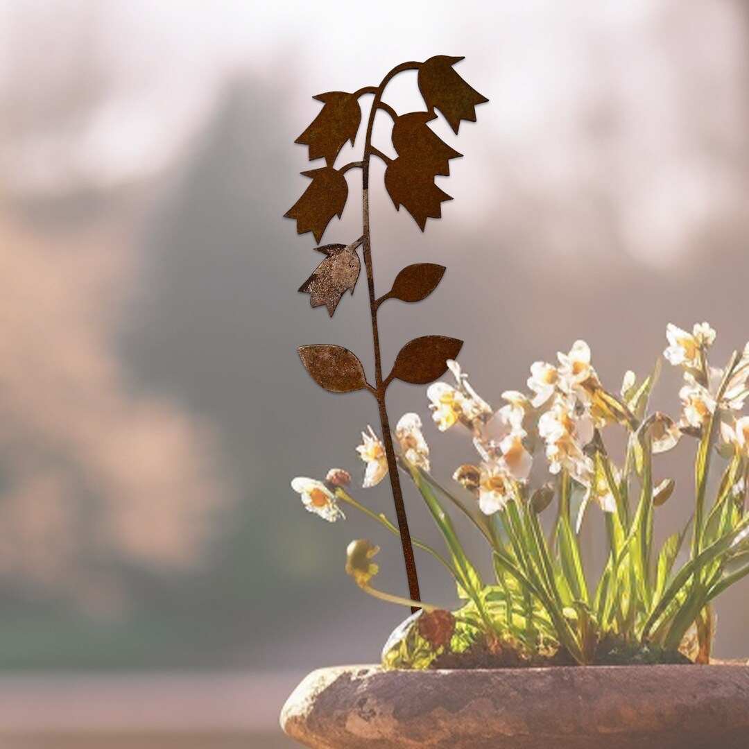 Star Bell Garden Stake Made of Corten Steel Corten Flower - Etsy
