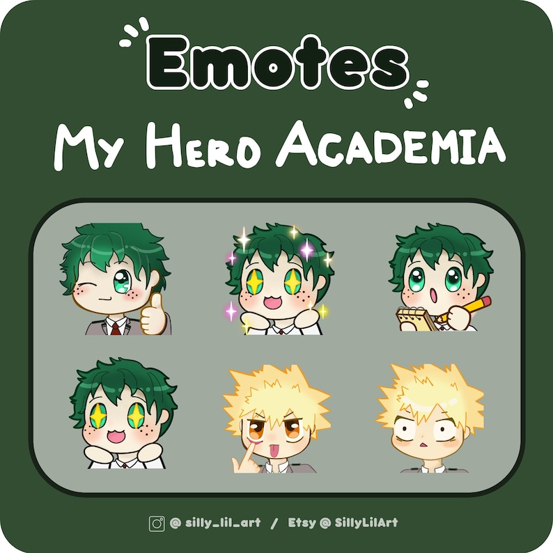 My Hero Academia Twitch Emotes / Deku and Bakugo - Etsy