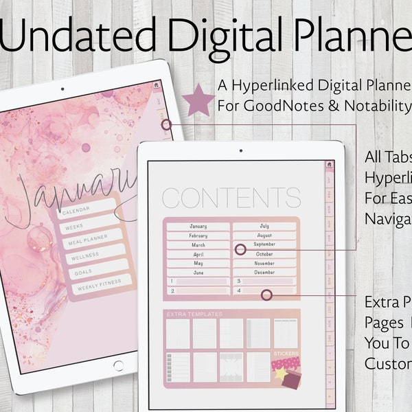 Undated Digital Planner - Etsy
