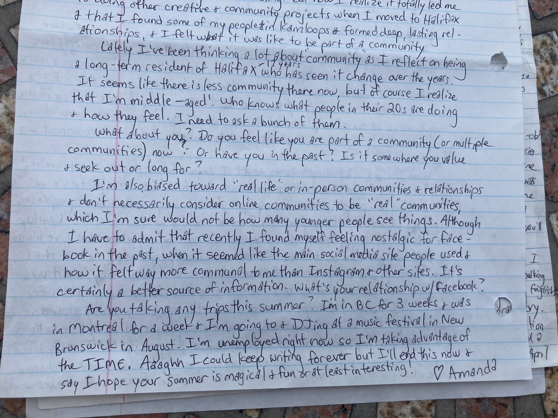 Letter From Amanda a Handwritten Personal Letter Sent From Me to You - Etsy