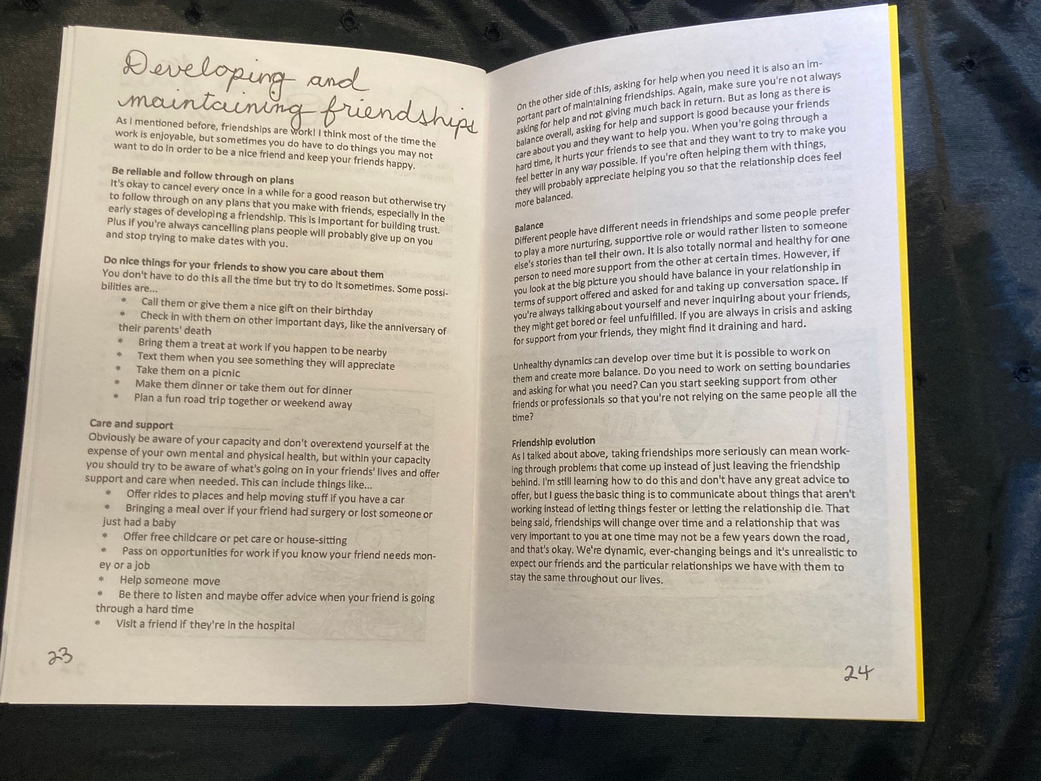 Amanda's Guide to Making Friends - Zine and Workbook About Friendship ...