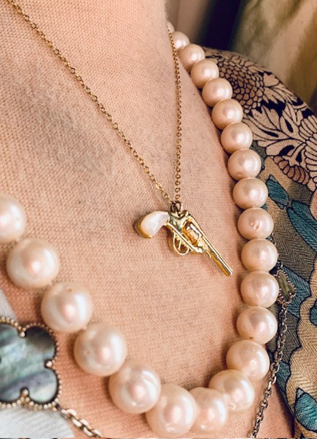 Empowerment Pistol in 18k Gold Plate W Mother of Pearl Inlay Handle - Etsy