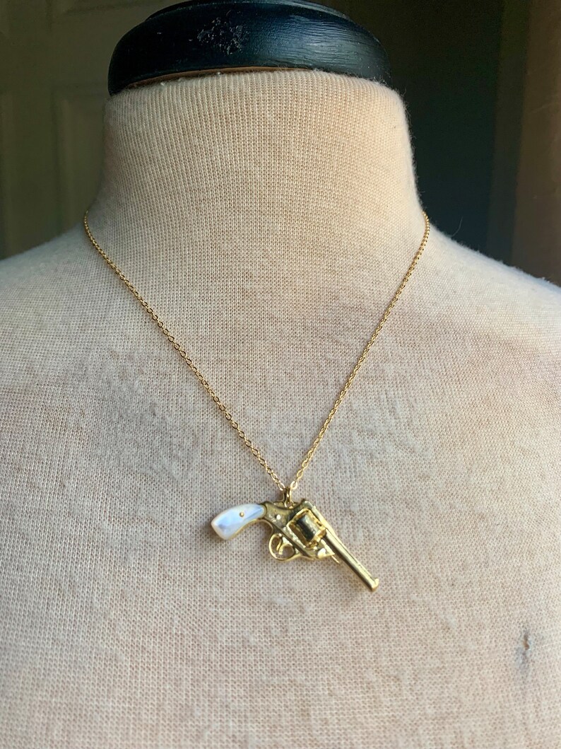 Empowerment Pistol in 18k Gold Plate W Mother of Pearl Inlay Handle - Etsy