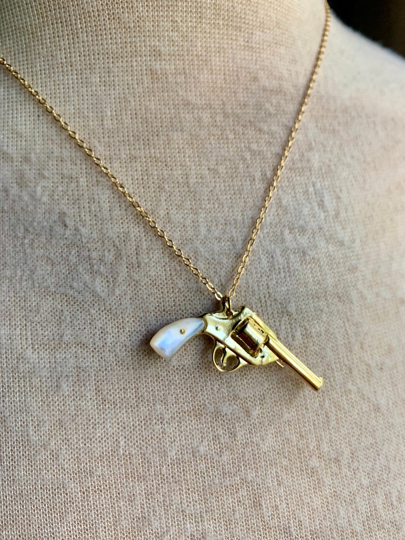 Empowerment Pistol in 18k Gold Plate W Mother of Pearl Inlay Handle - Etsy