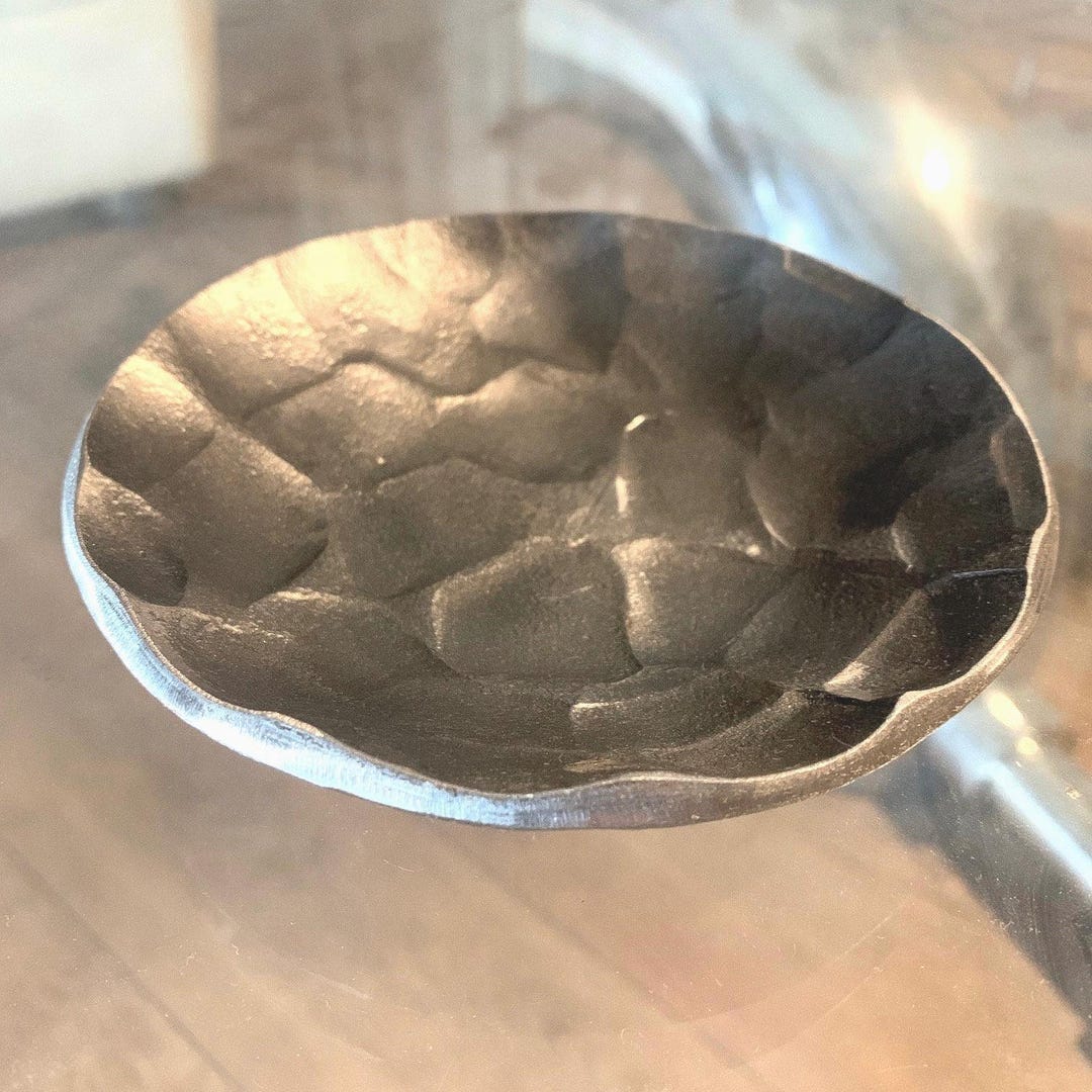 Heavy Hammered Iron Bowl, Hand Forged Metal Gift, Handmade Wrought Iron ...