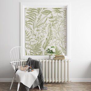 Fern Botanical Picture Window Curtains Bedroom, Linen Shades for ...