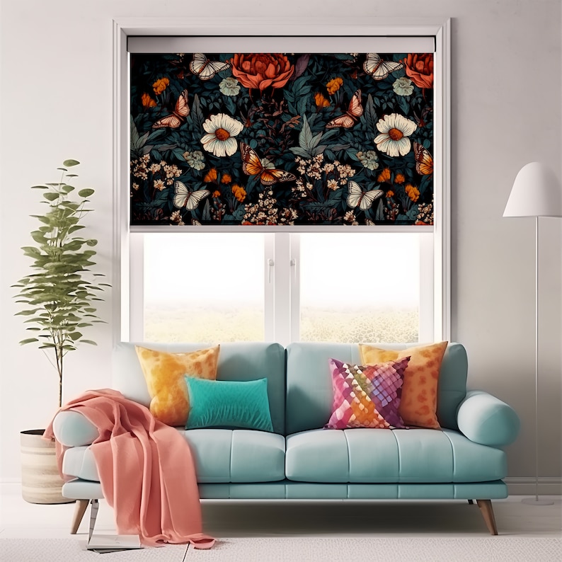 Botanical Secret Garden Window Shades for Kitchen, Custom Window ...