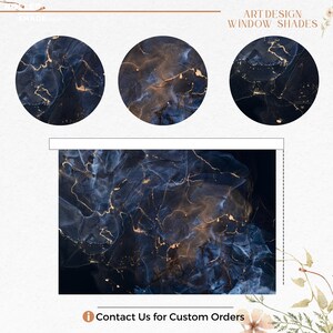 Navy Blue Marble Custom Cordless Roller Shades Blackout for Windows ...